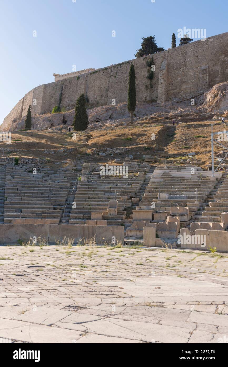 greek amphitheater to the Acropolis of Athens in Greece Stock Photo - Alamy