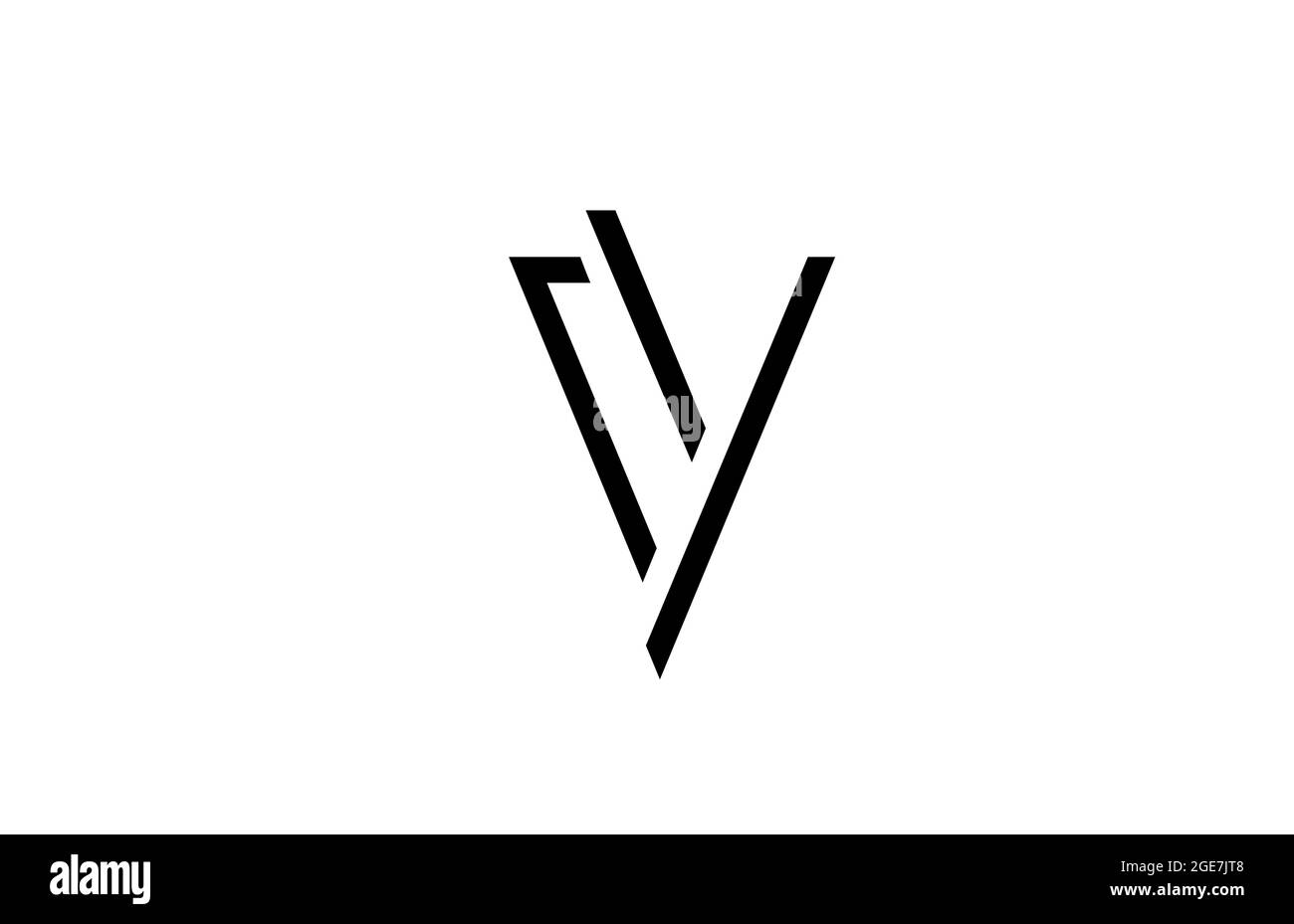 V black and white line alphabet letter logo for business icon. Simple ...