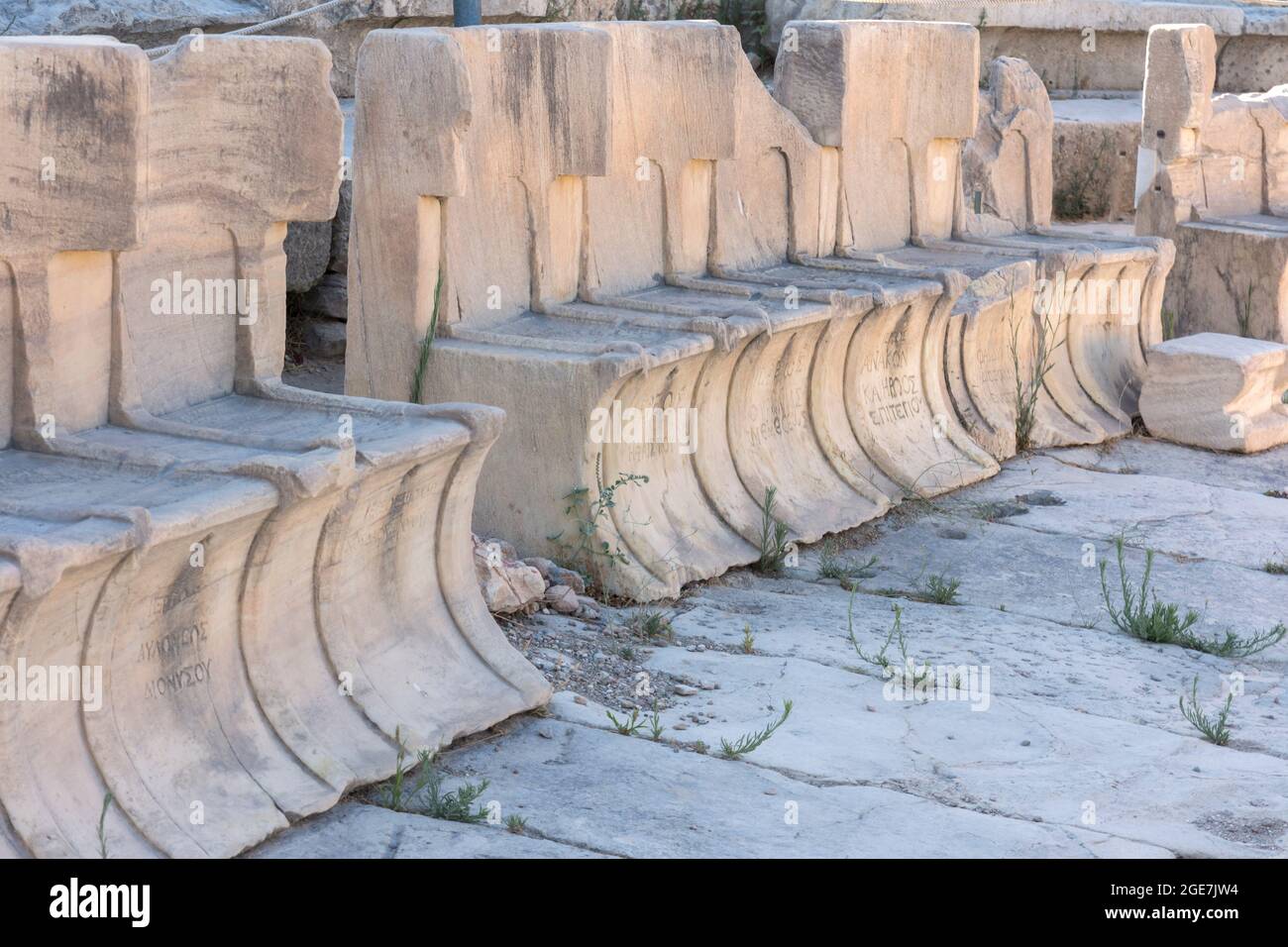greek amphitheater to the Acropolis of Athens in Greece Stock Photo - Alamy