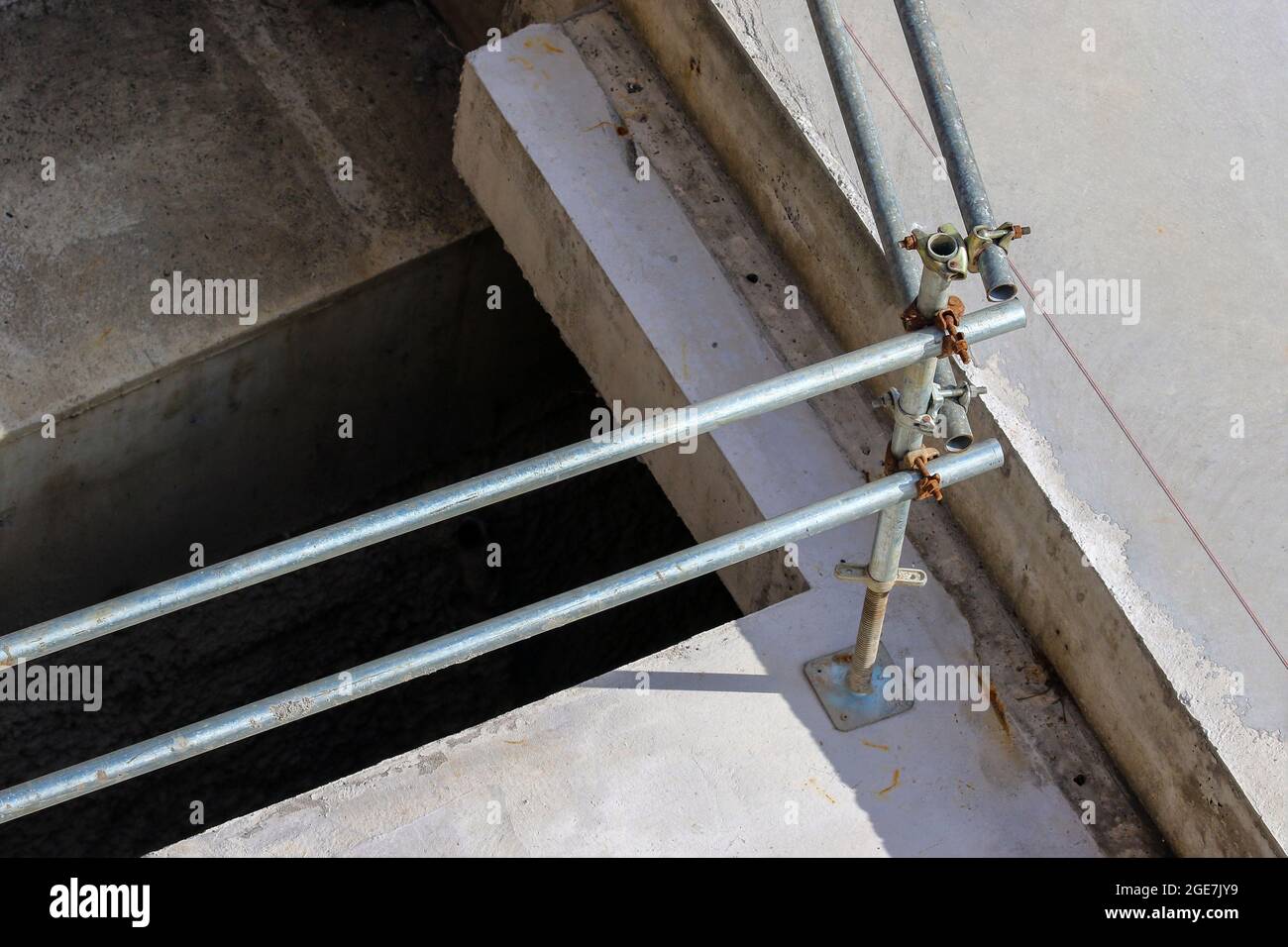 Concrete ground of tiered stepped levels in construction building site ...