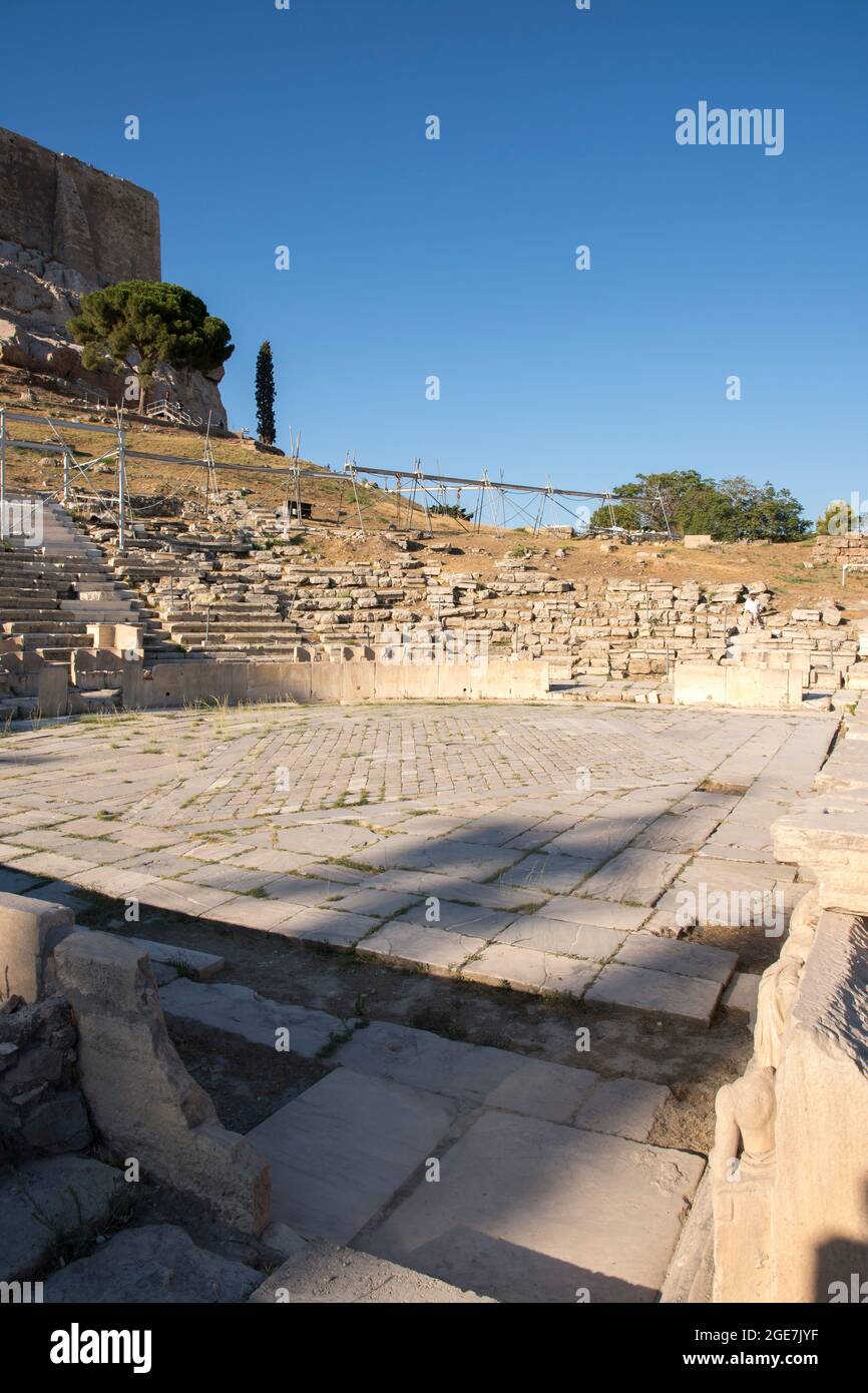 greek amphitheater to the Acropolis of Athens in Greece Stock Photo - Alamy