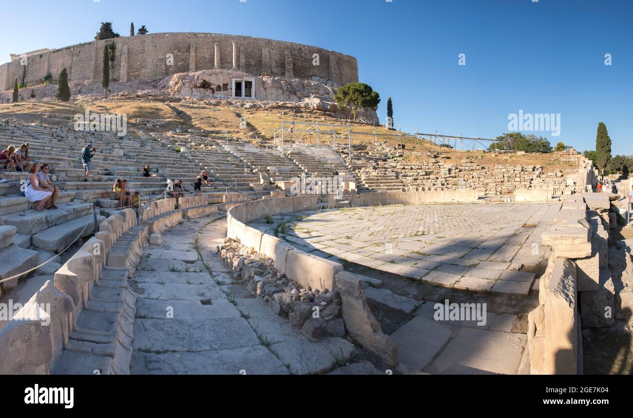 greek amphitheater to the Acropolis of Athens in Greece Stock Photo - Alamy
