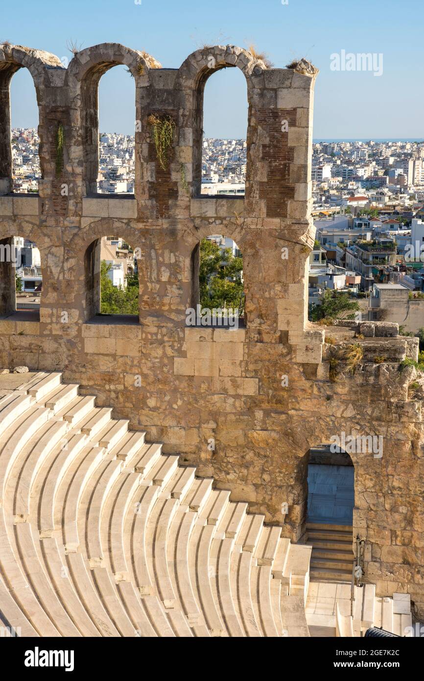 greek amphitheater to the Acropolis of Athens in Greece Stock Photo - Alamy