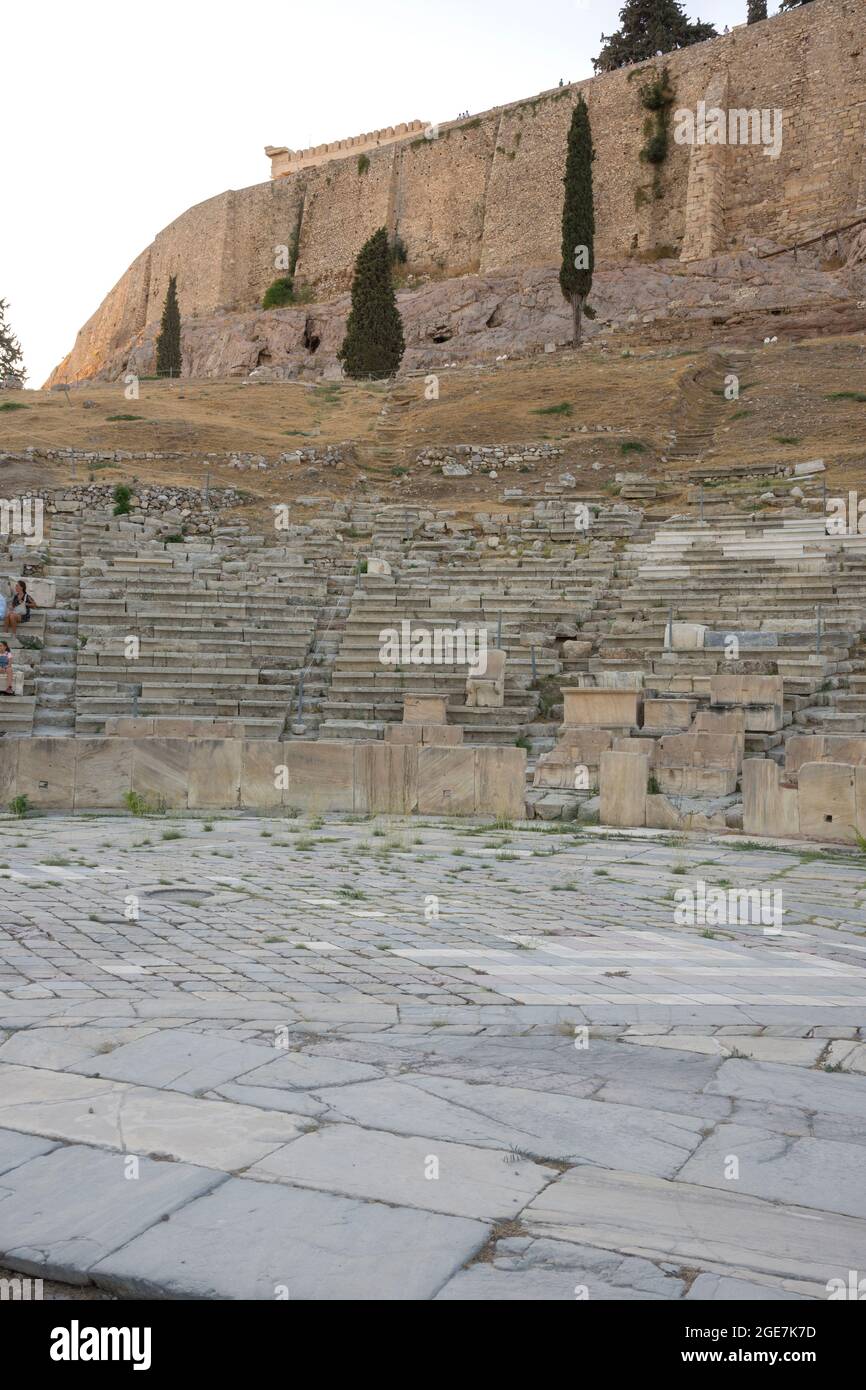 greek amphitheater to the Acropolis of Athens in Greece Stock Photo - Alamy
