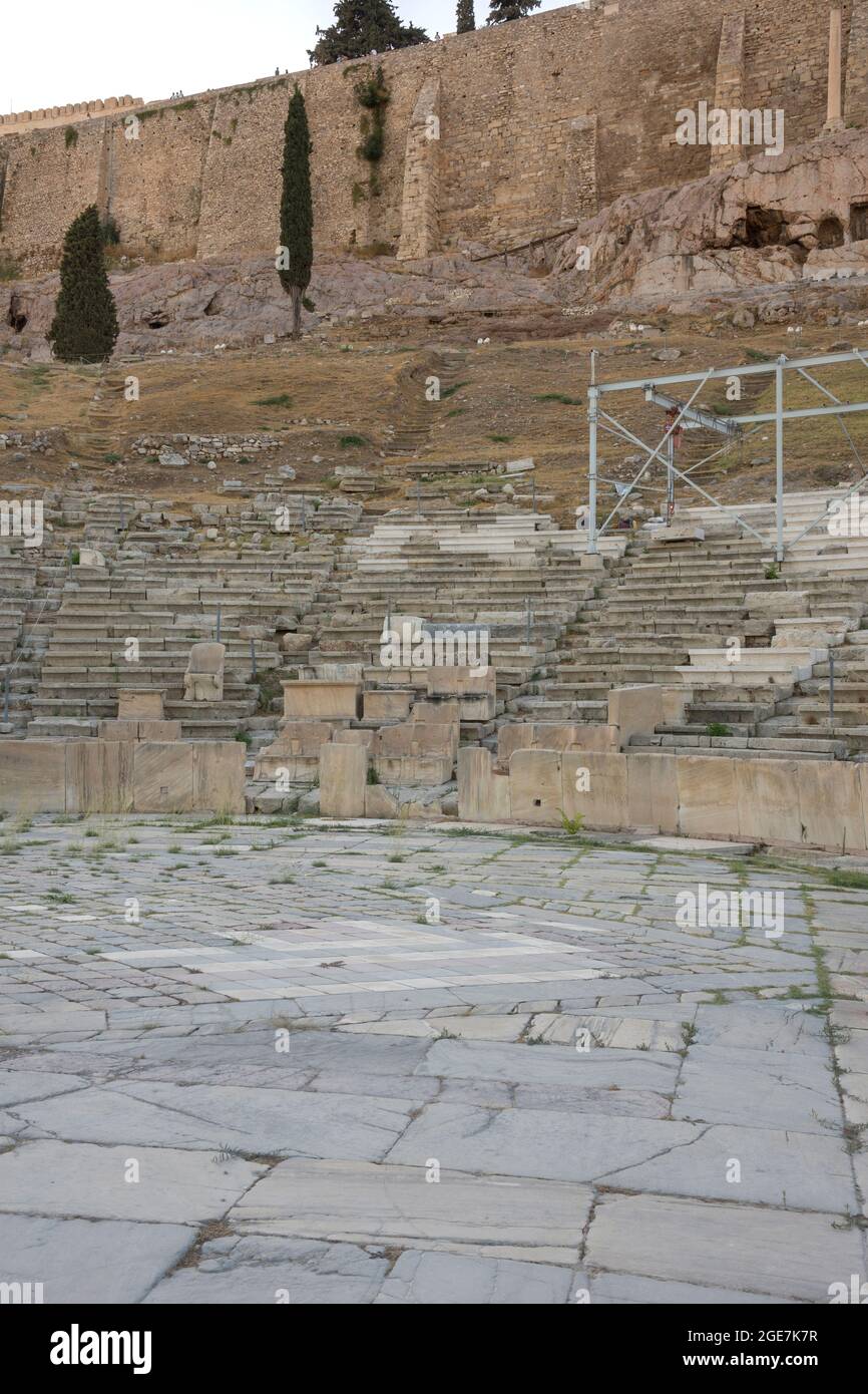 greek amphitheater to the Acropolis of Athens in Greece Stock Photo - Alamy