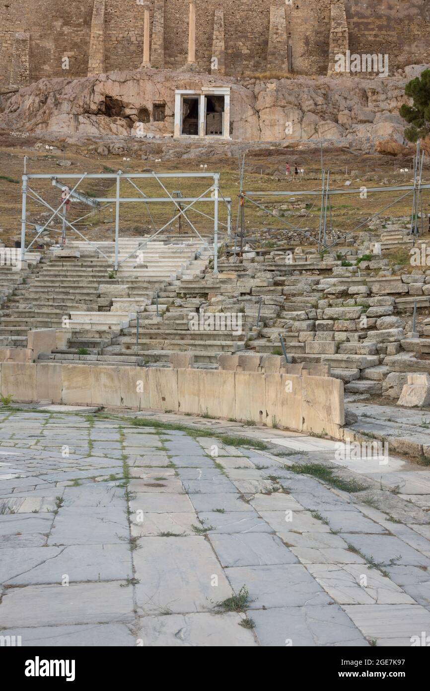 greek amphitheater to the Acropolis of Athens in Greece Stock Photo - Alamy