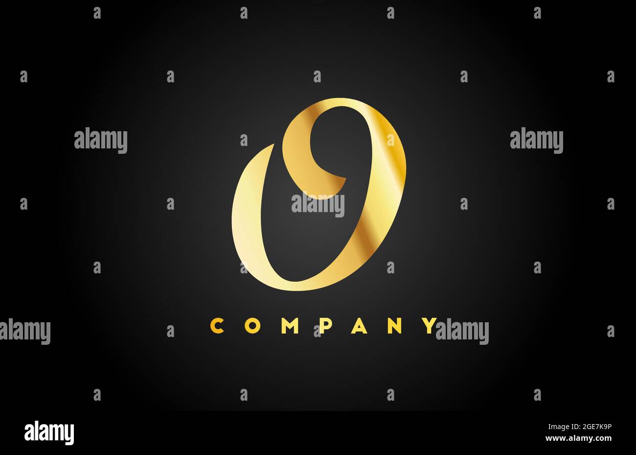 gold golden metal O alphabet letter logo icon for branding. Creative ...