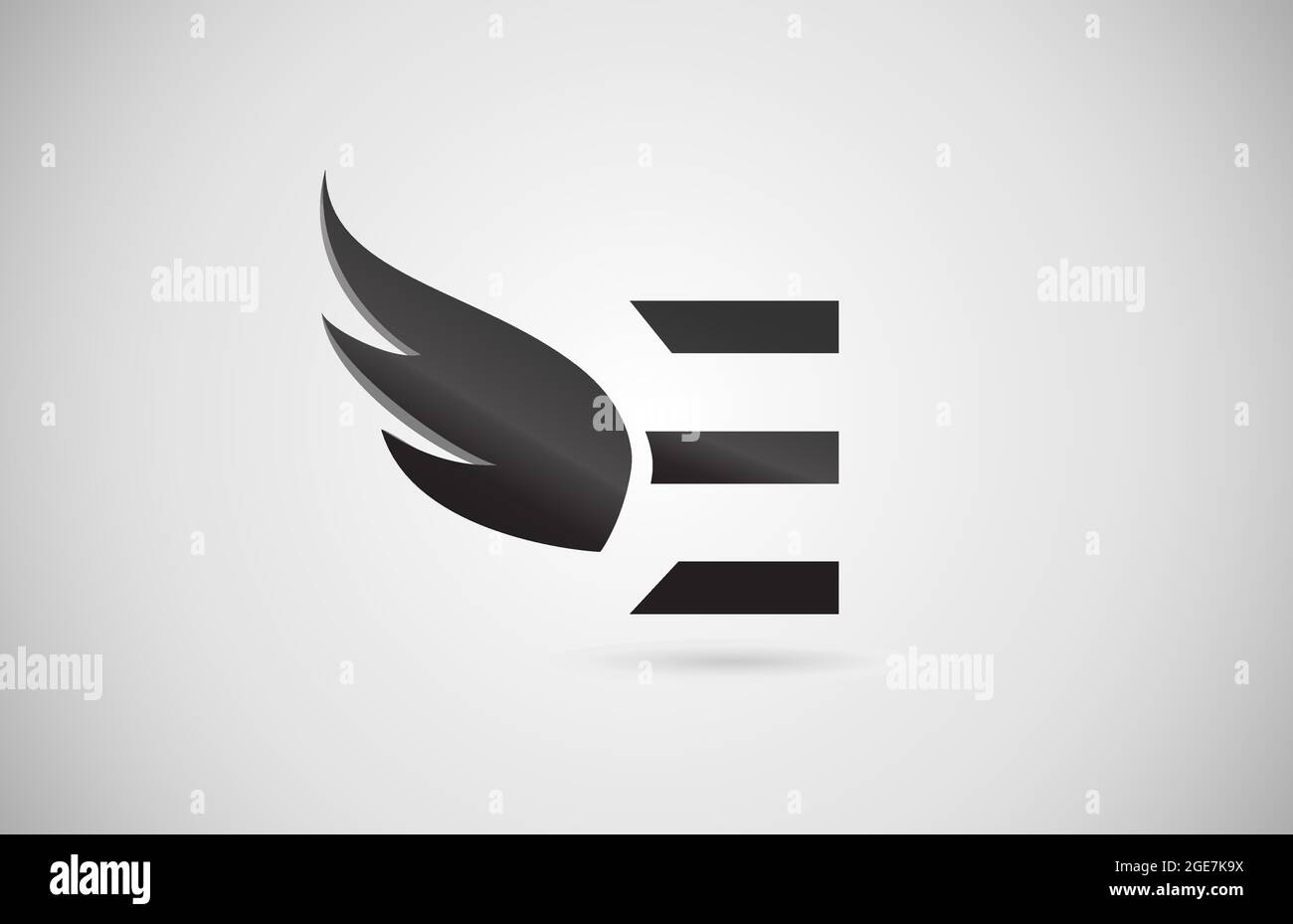 gradient wing E alphabet letter logo icon. Creative design for business ...
