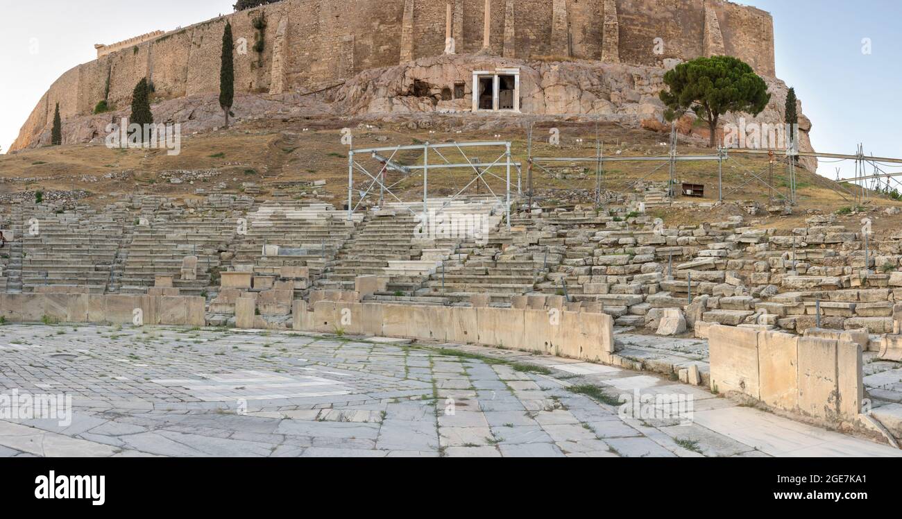greek amphitheater to the Acropolis of Athens in Greece Stock Photo - Alamy