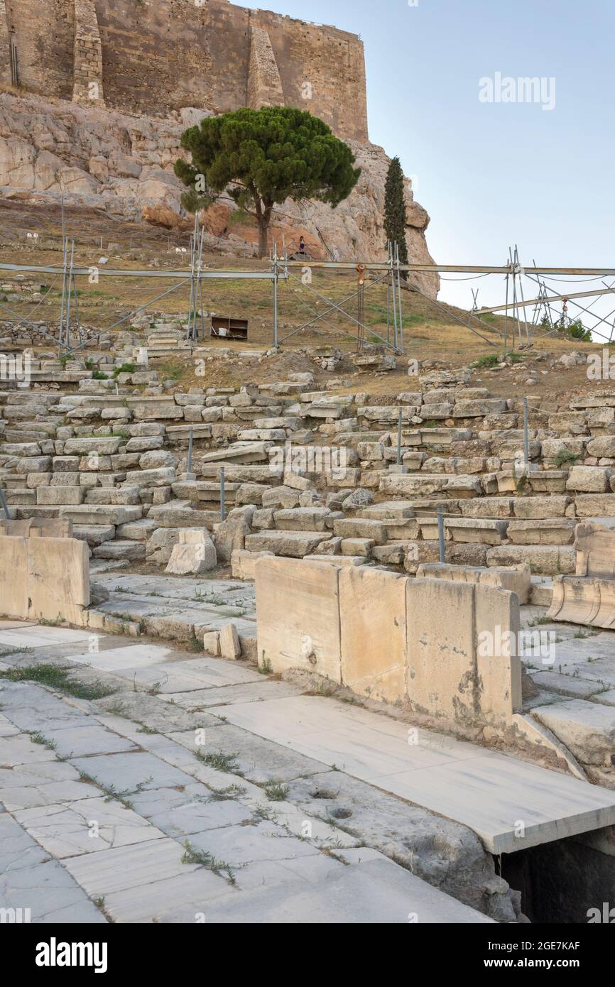 greek amphitheater to the Acropolis of Athens in Greece Stock Photo - Alamy