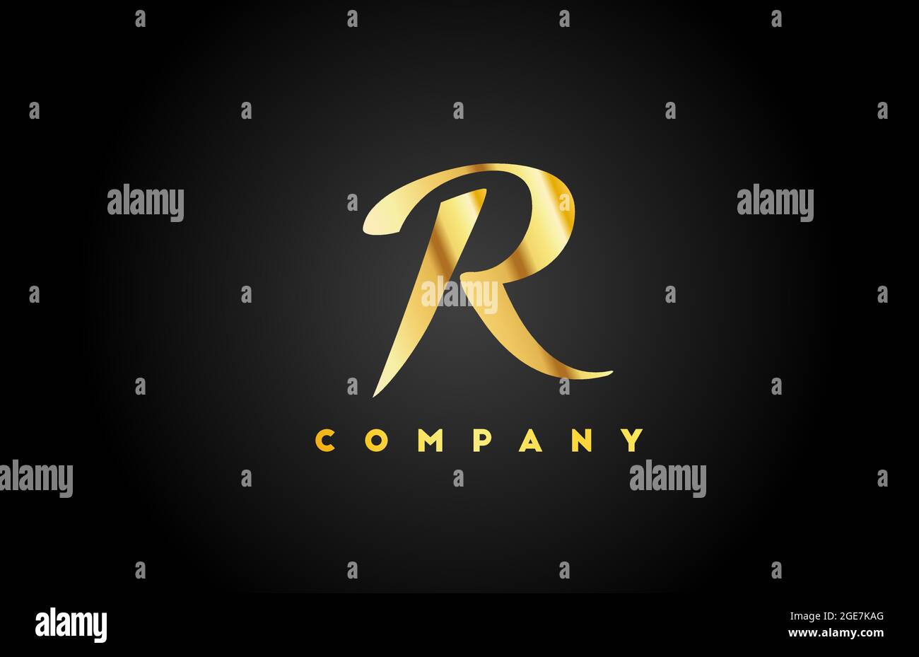 gold golden metal R alphabet letter logo icon for branding. Creative ...