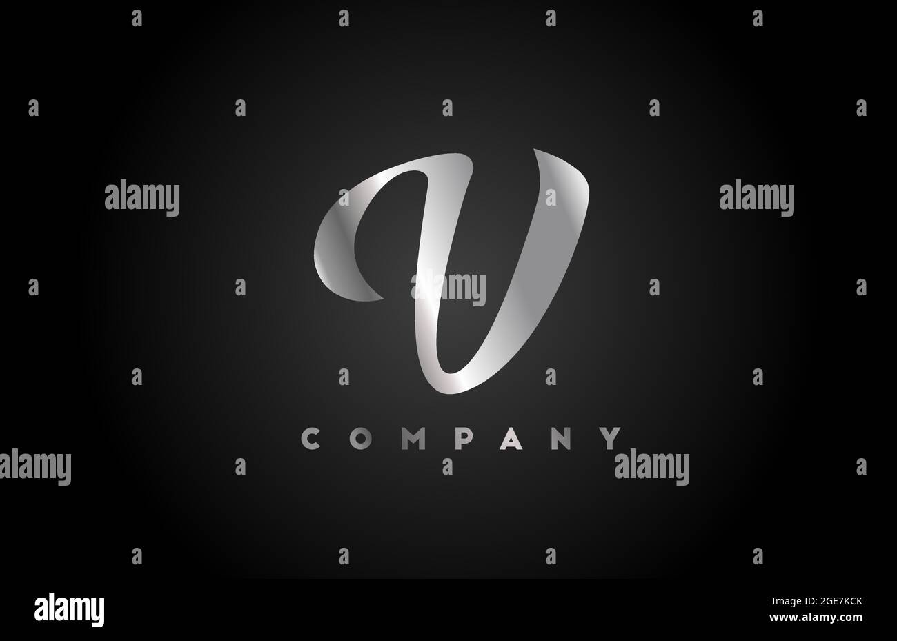 grey metal V alphabet letter logo icon for branding. Creative company ...