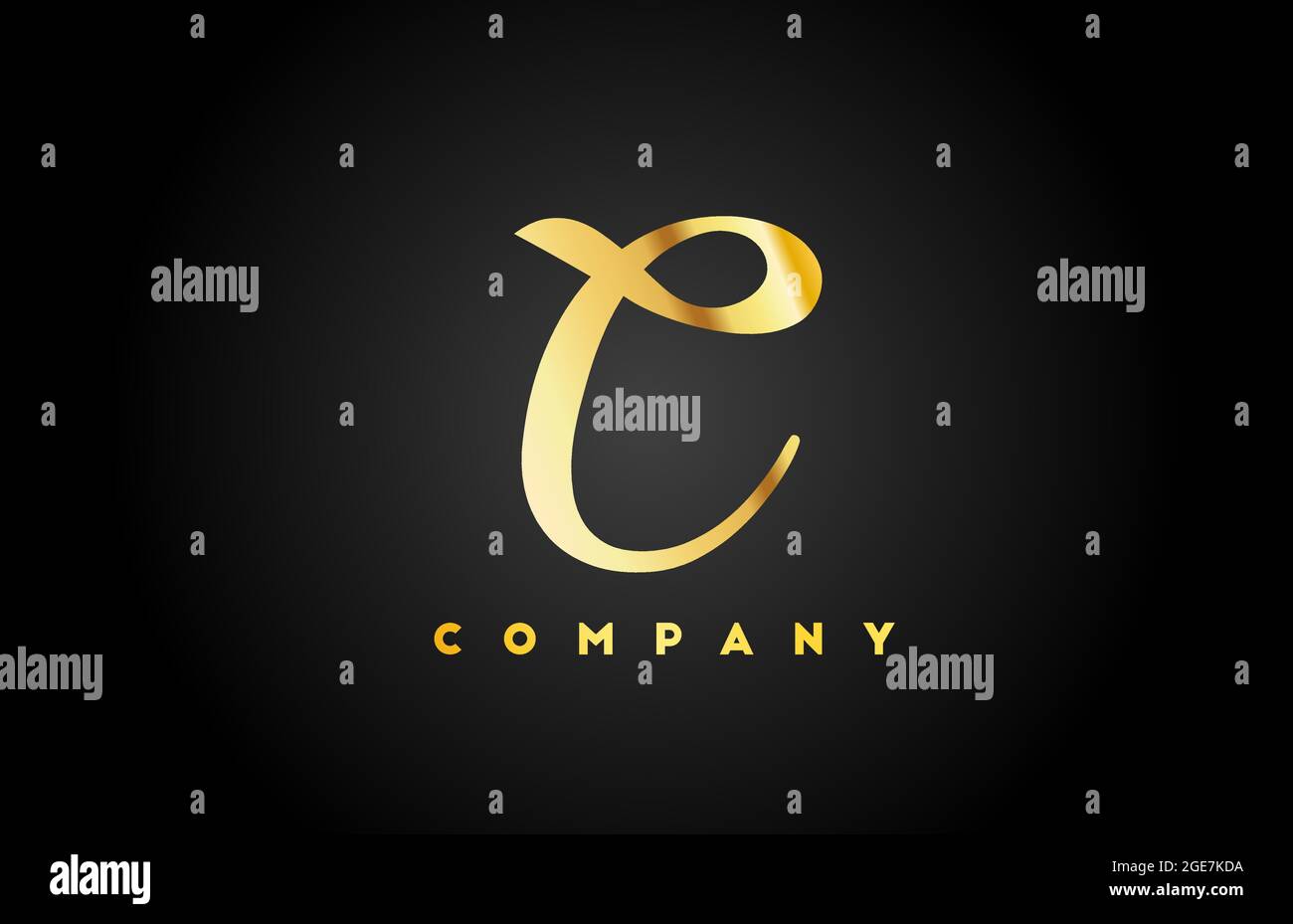 gold golden metal C alphabet letter logo icon for branding. Creative ...