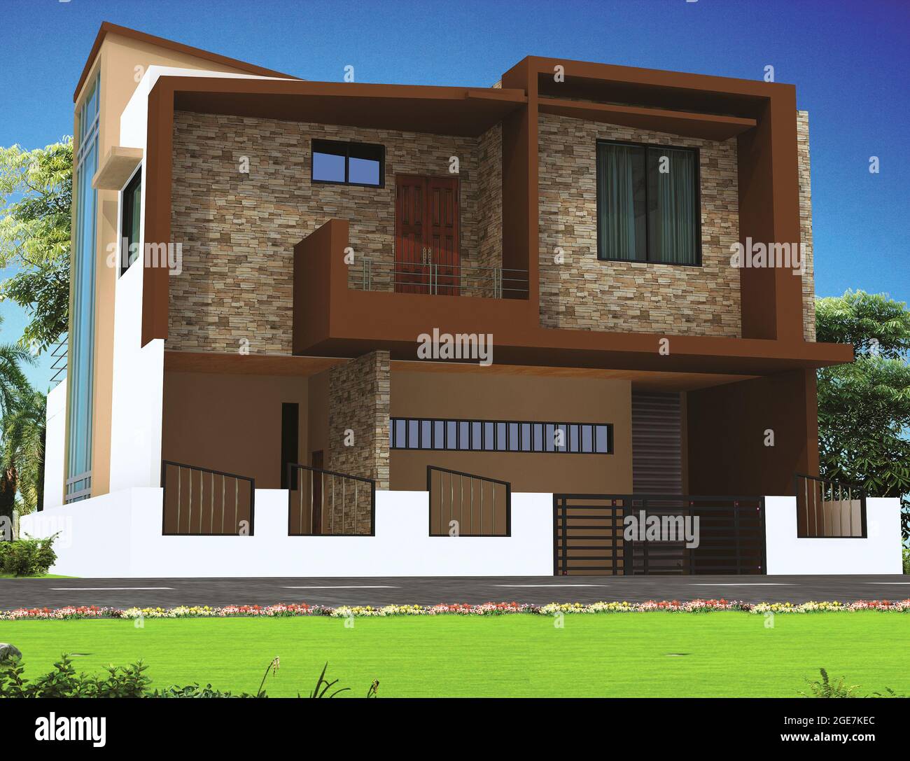 3D exterior architectural design of a modern building Stock Photo - Alamy