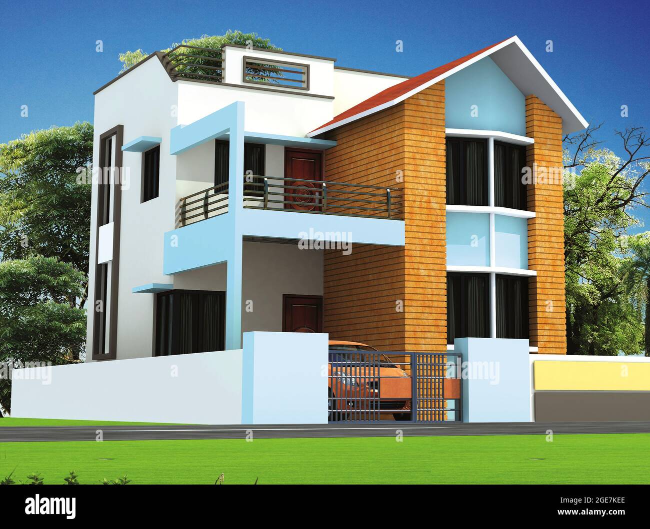 3D exterior architectural design of a modern building Stock Photo - Alamy