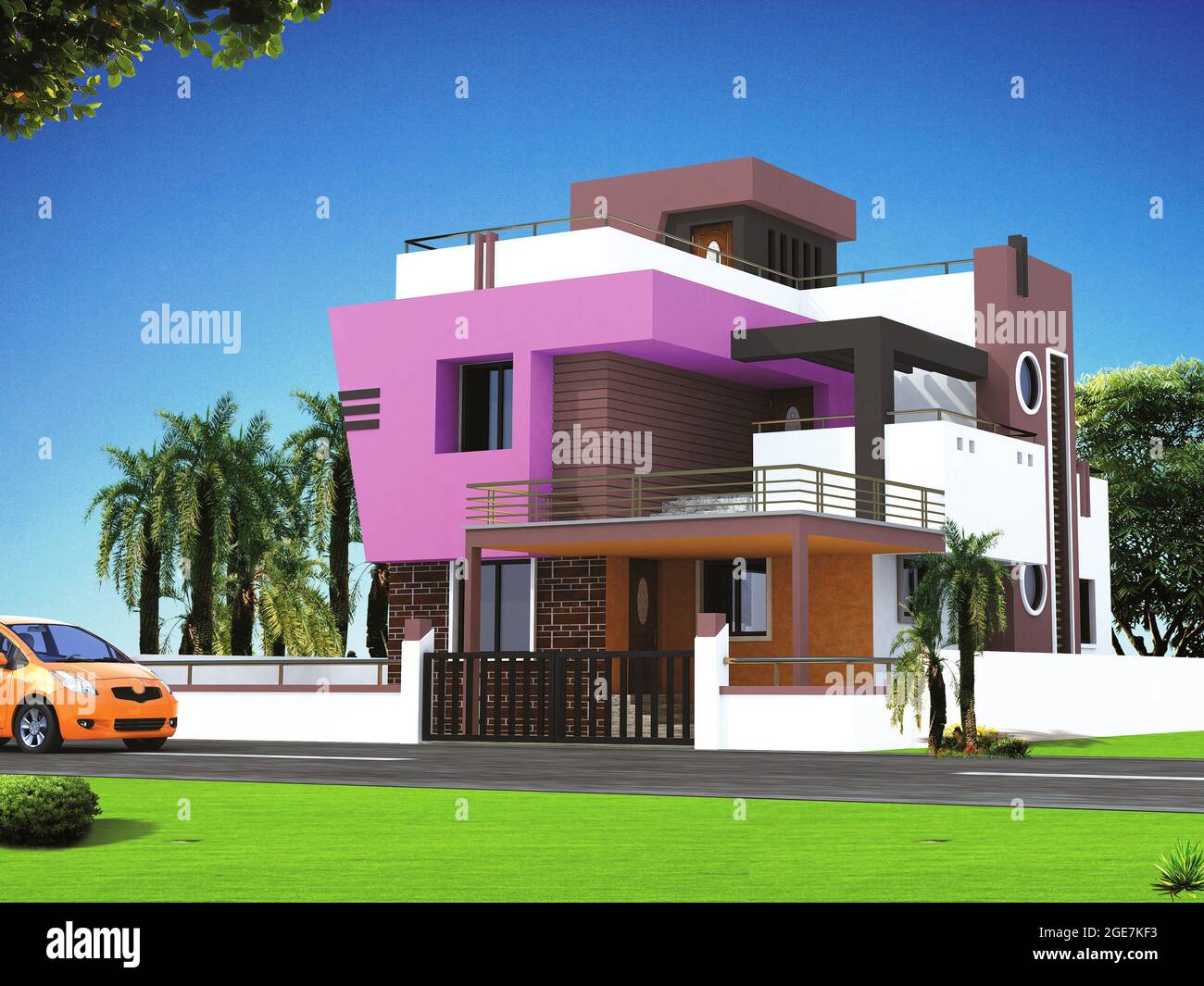 3D exterior architectural design of a modern building Stock Photo - Alamy
