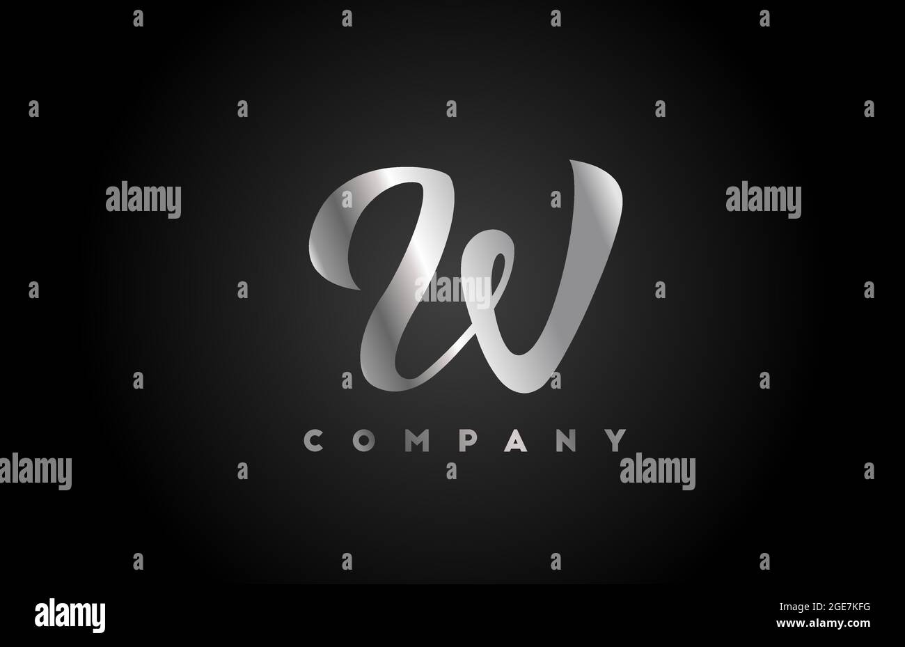 grey metal W alphabet letter logo icon for branding. Creative company ...