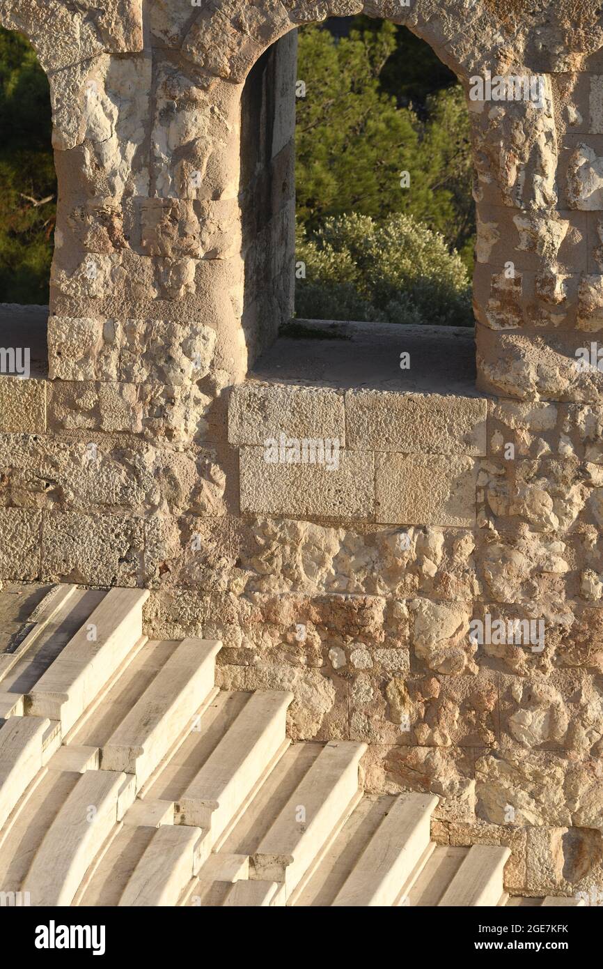greek amphitheater to the Acropolis of Athens in Greece Stock Photo - Alamy