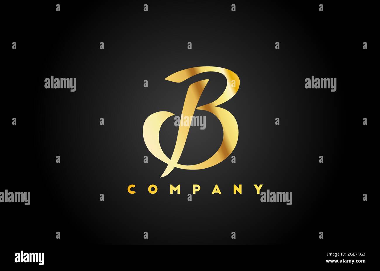 gold golden metal B alphabet letter logo icon for branding. Creative ...