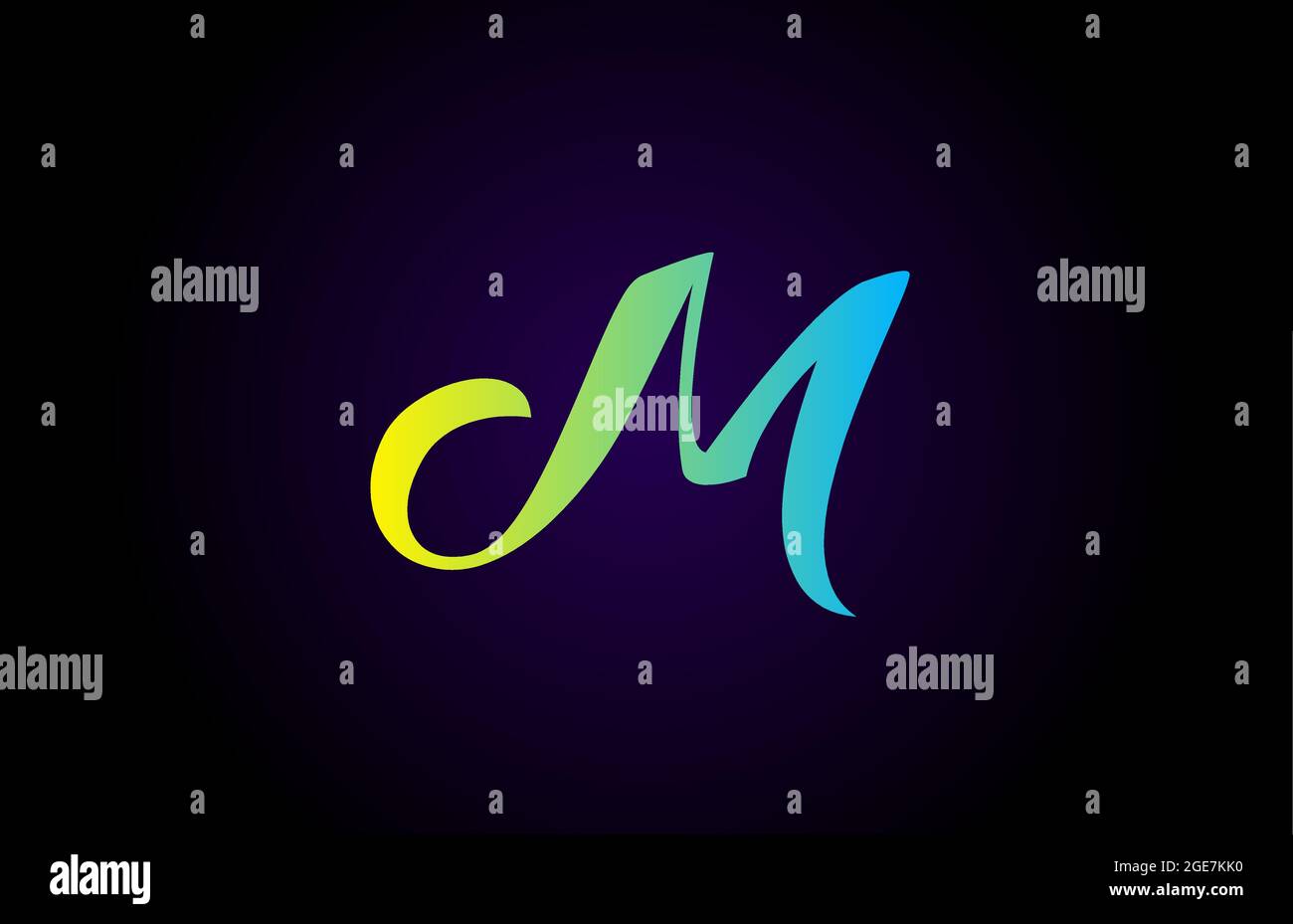 M alphabet letter logo icon for branding in green and yellow. Creative ...