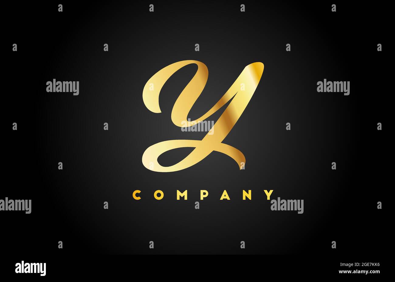 gold golden metal Y alphabet letter logo icon for branding. Creative ...