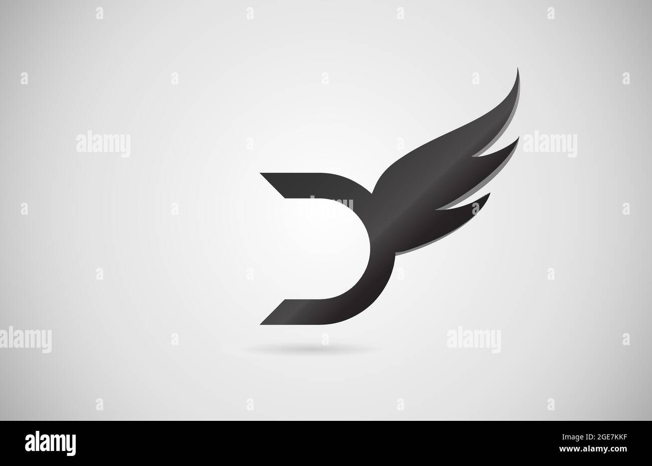gradient wing D alphabet letter logo icon. Creative design for business ...