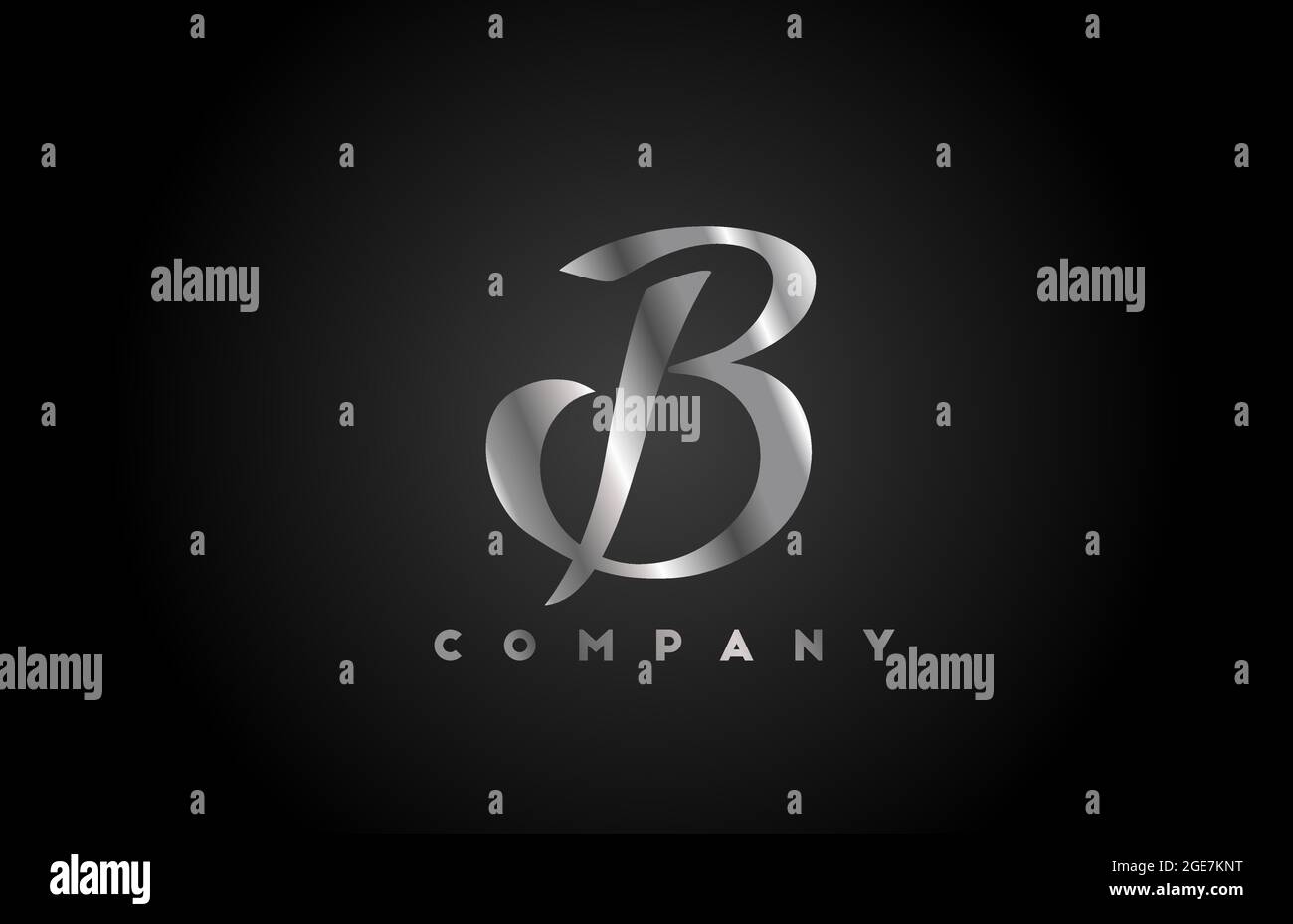 grey metal B alphabet letter logo icon for branding. Creative company ...