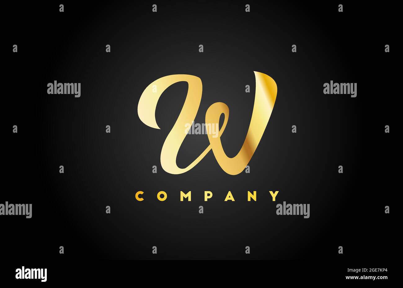 gold golden metal W alphabet letter logo icon for branding. Creative ...
