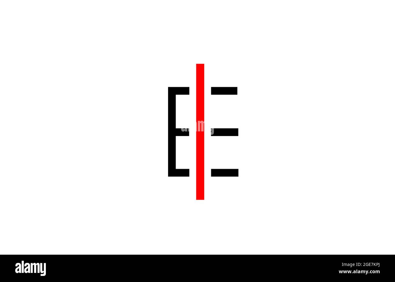 black red E line alphabet letter logo icon. Creative design for company ...