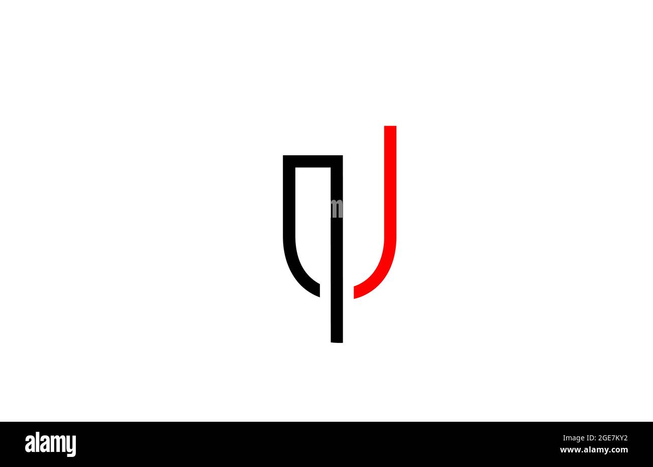 black red U line alphabet letter logo icon. Creative design for company ...