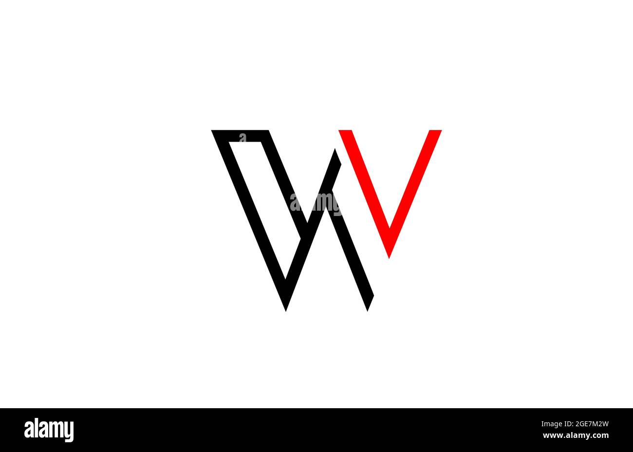 black red W line alphabet letter logo icon. Creative design for company ...
