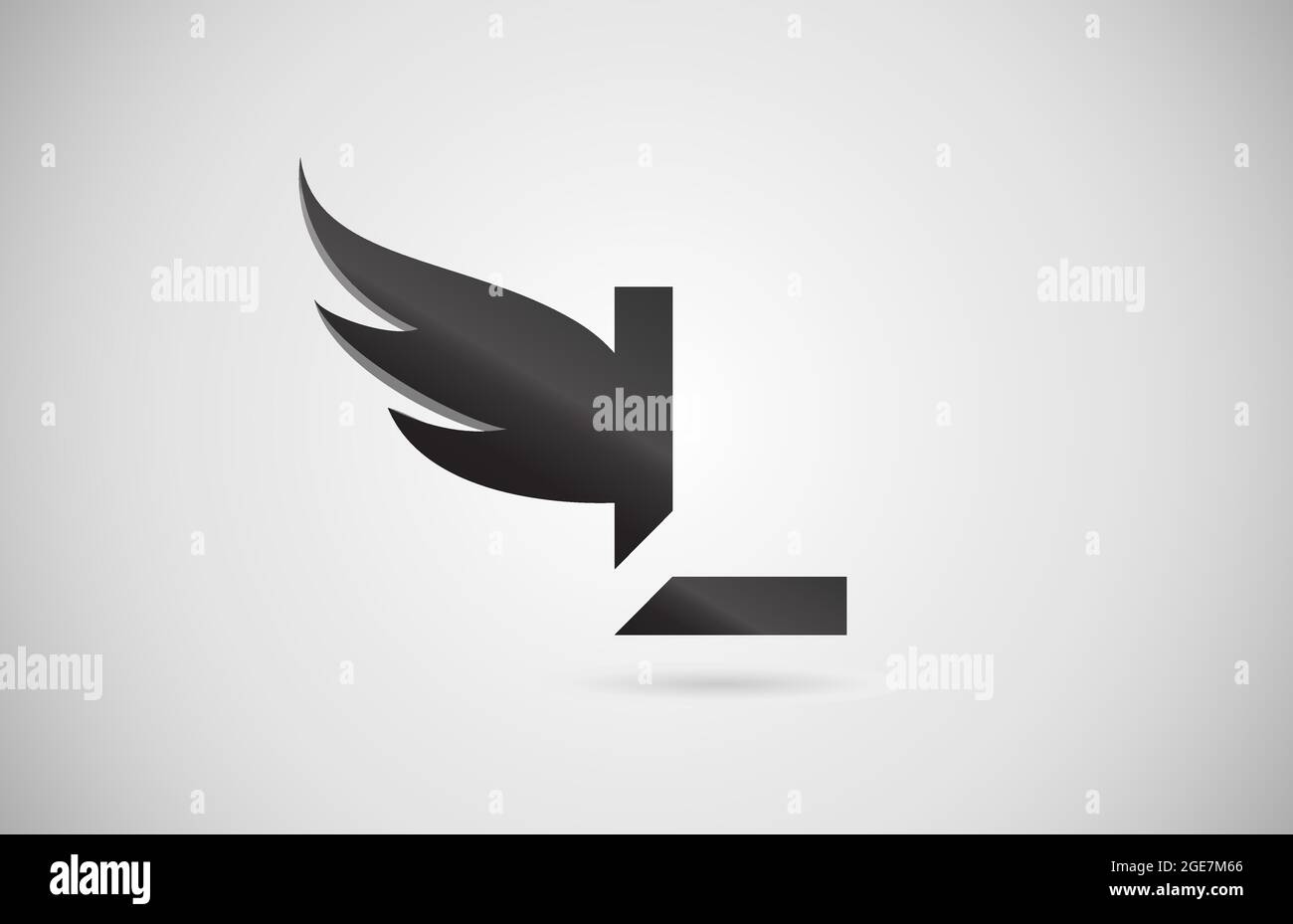 gradient wing L alphabet letter logo icon. Creative design for business ...