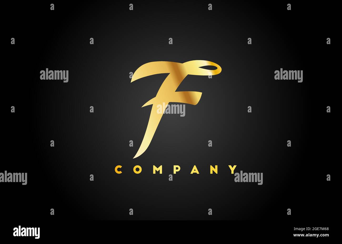 gold golden metal F alphabet letter logo icon for branding. Creative ...