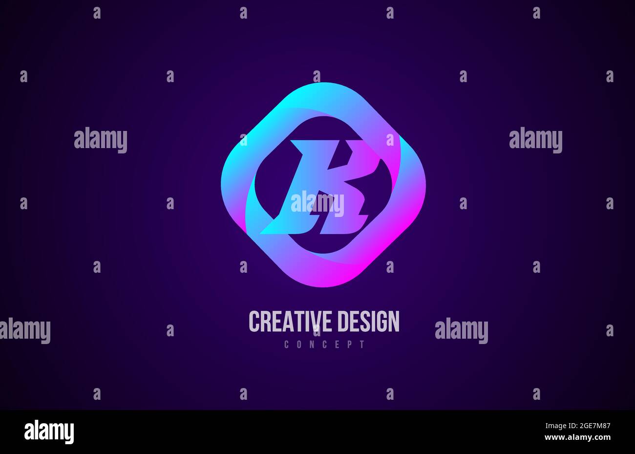 pink K alphabet letter logo icon. Creative design template for company ...
