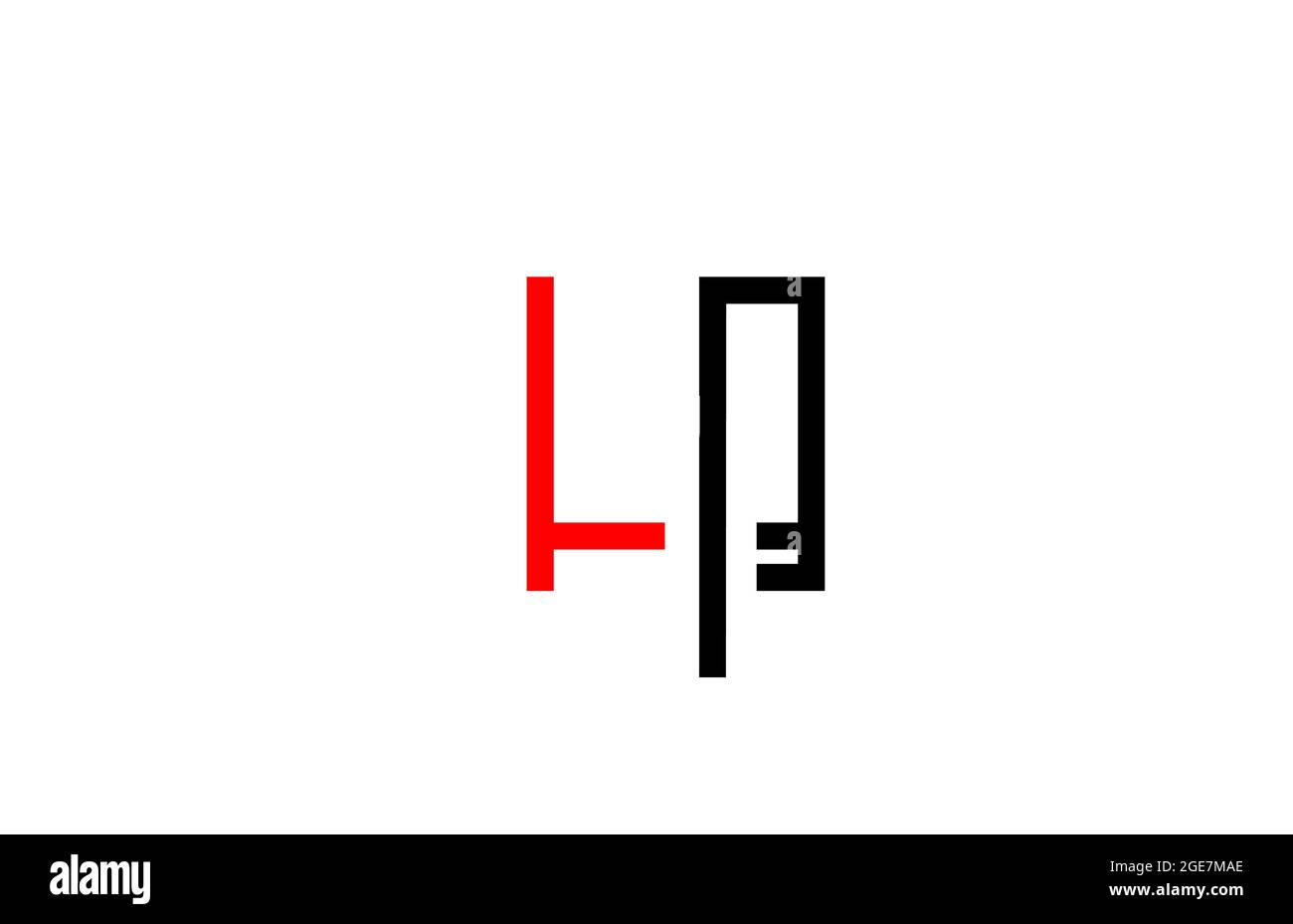 black red H line alphabet letter logo icon. Creative design for company ...