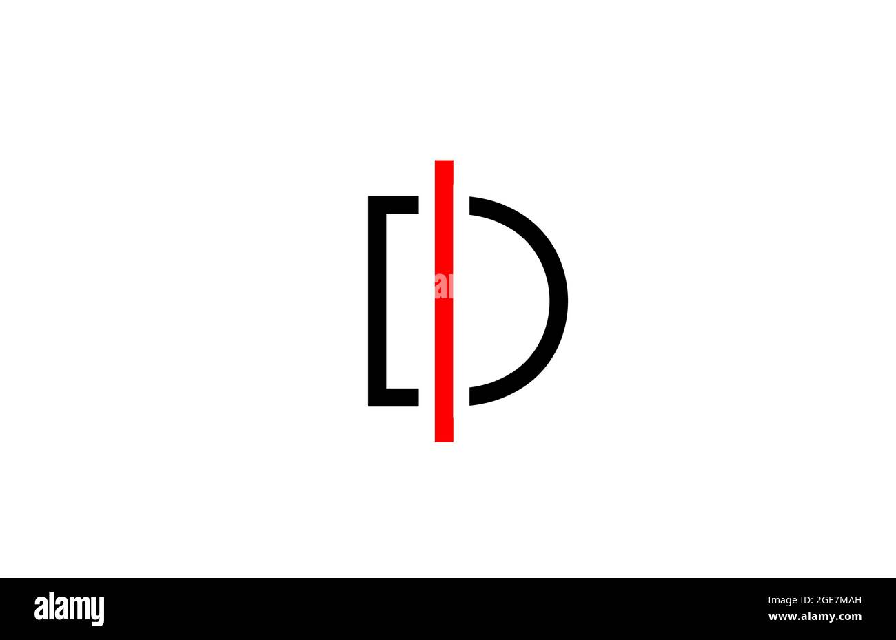 black red D line alphabet letter logo icon. Creative design for company ...