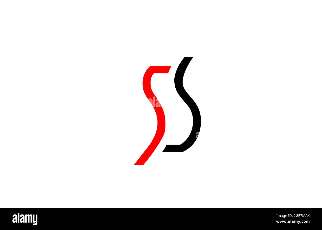 black red S line alphabet letter logo icon. Creative design for company ...