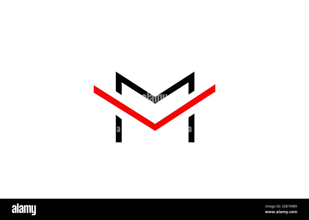 black red M line alphabet letter logo icon. Creative design for company ...