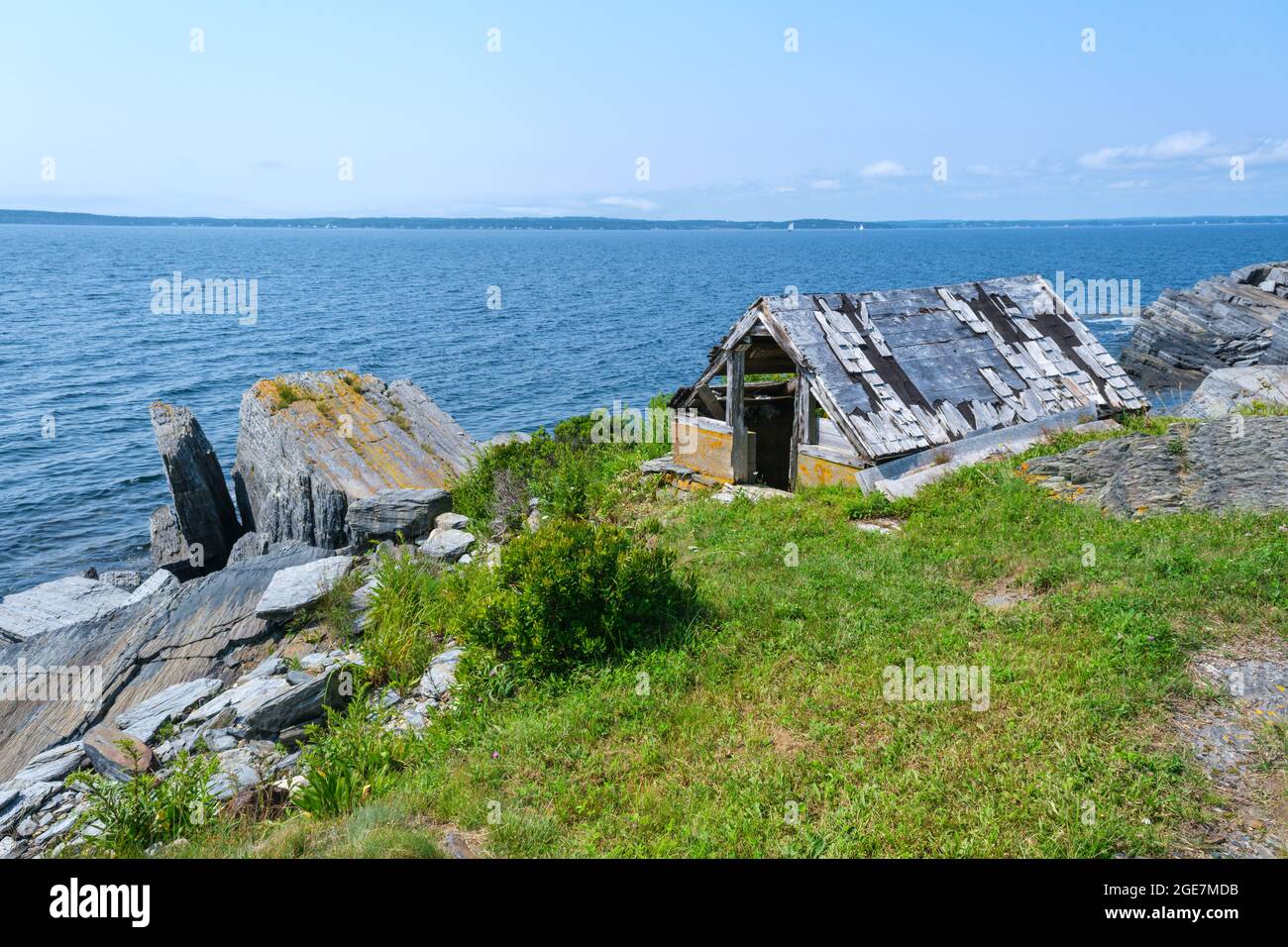 Coastal sedimentary rocks in Blue Rocks, Nova Scotia, Canada Stock ...