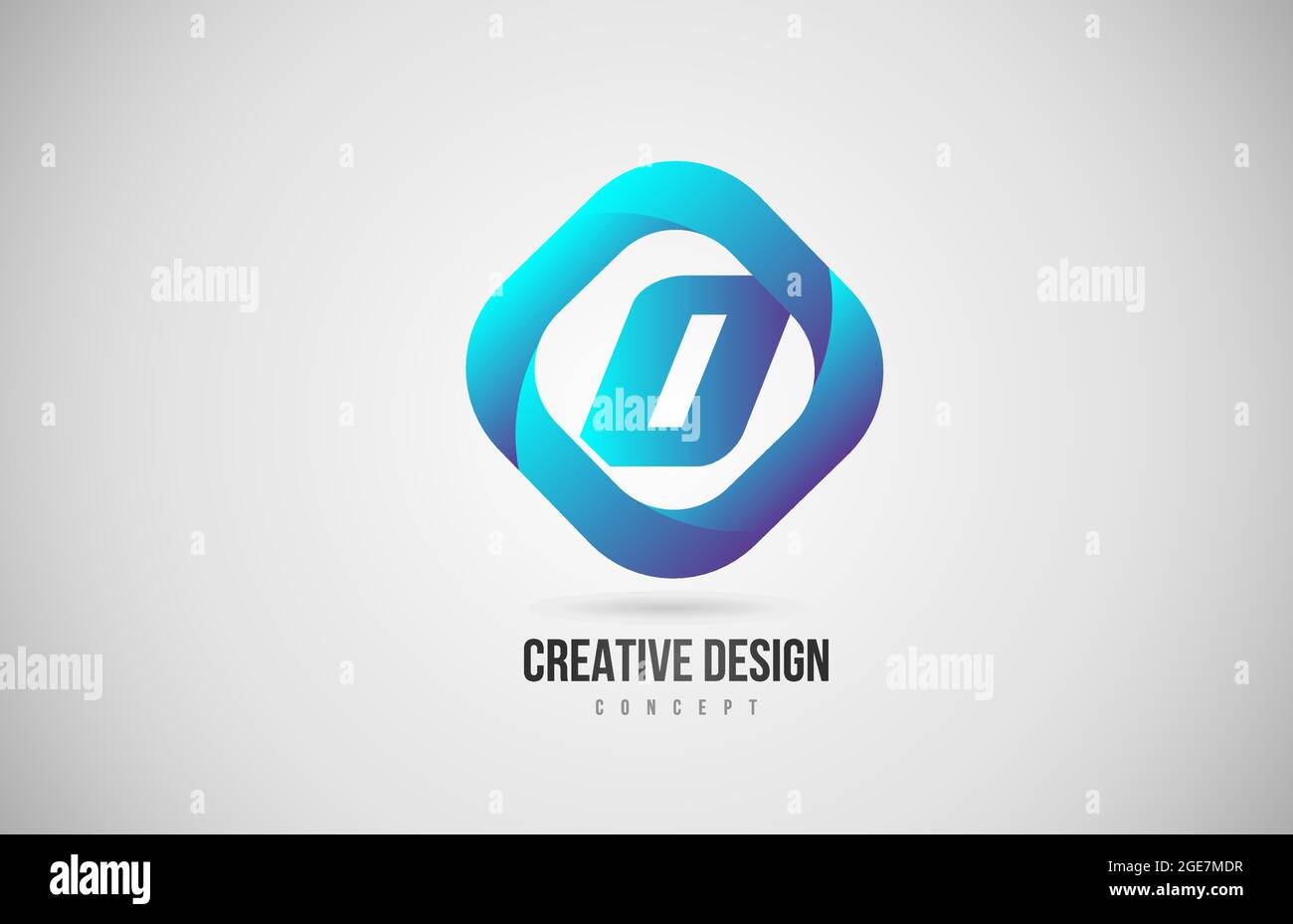blue gradient O alphabet letter logo icon. Creative design for company ...