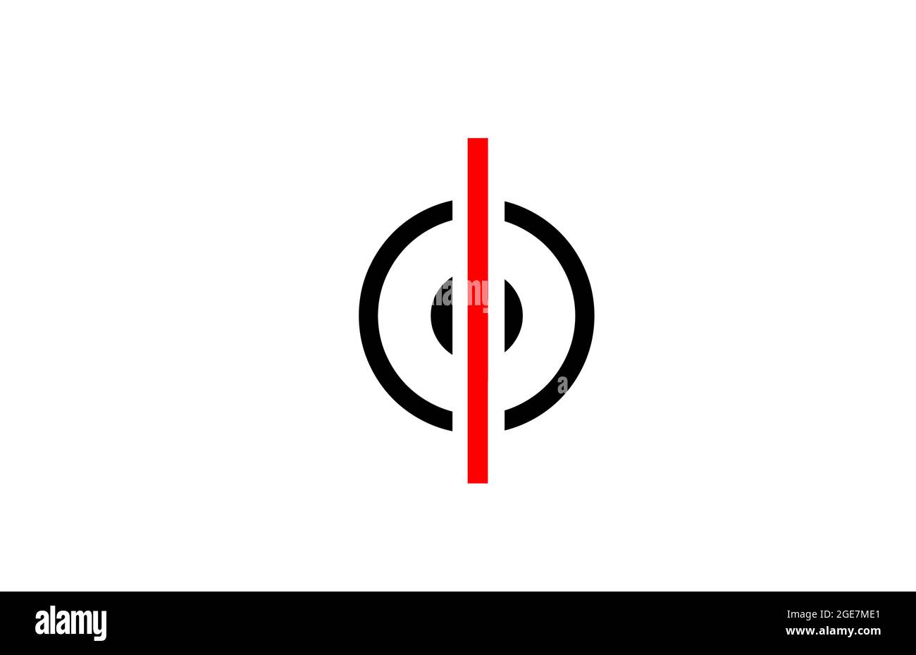 black red O line alphabet letter logo icon. Creative design for company ...