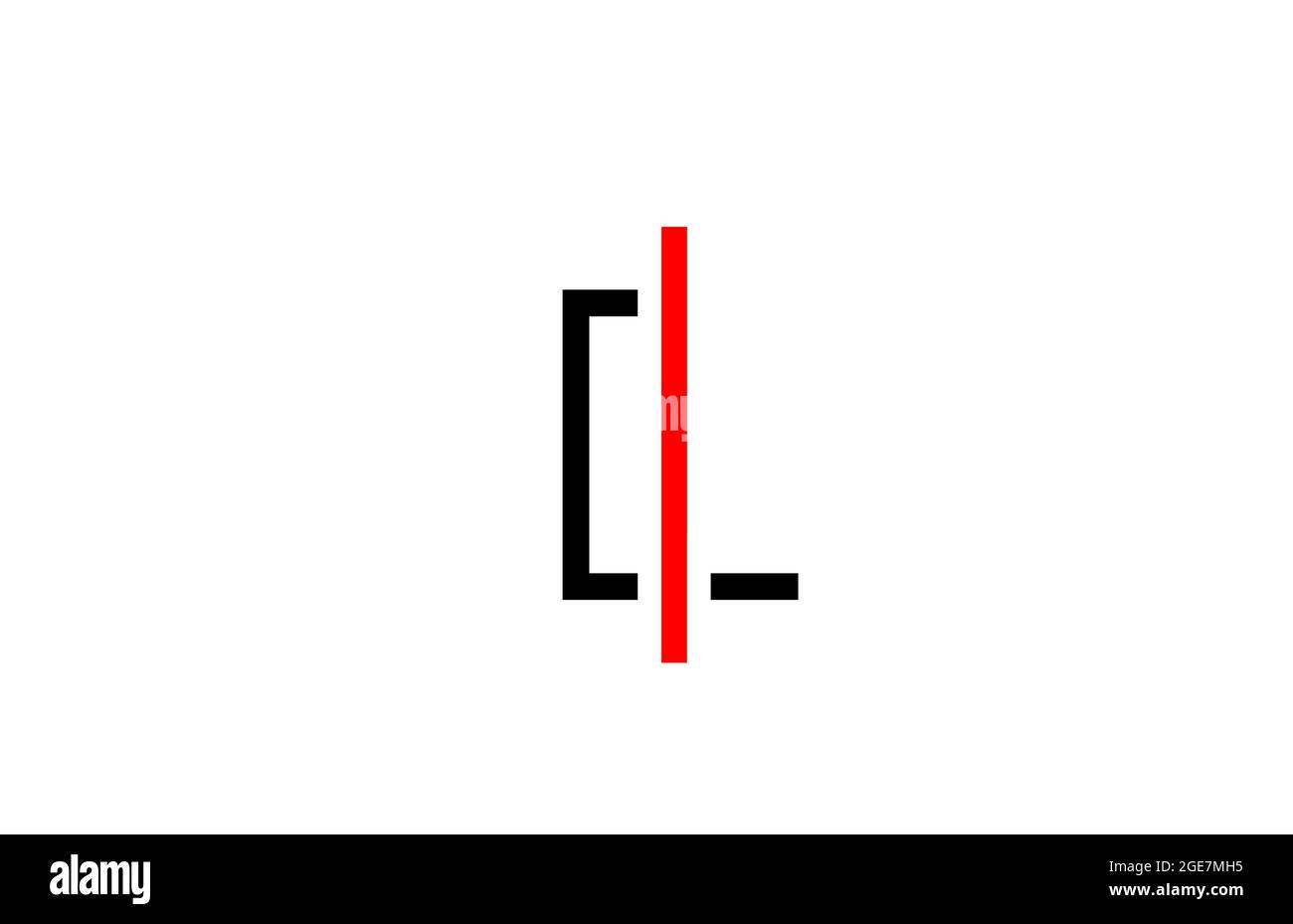 black red L line alphabet letter logo icon. Creative design for company ...