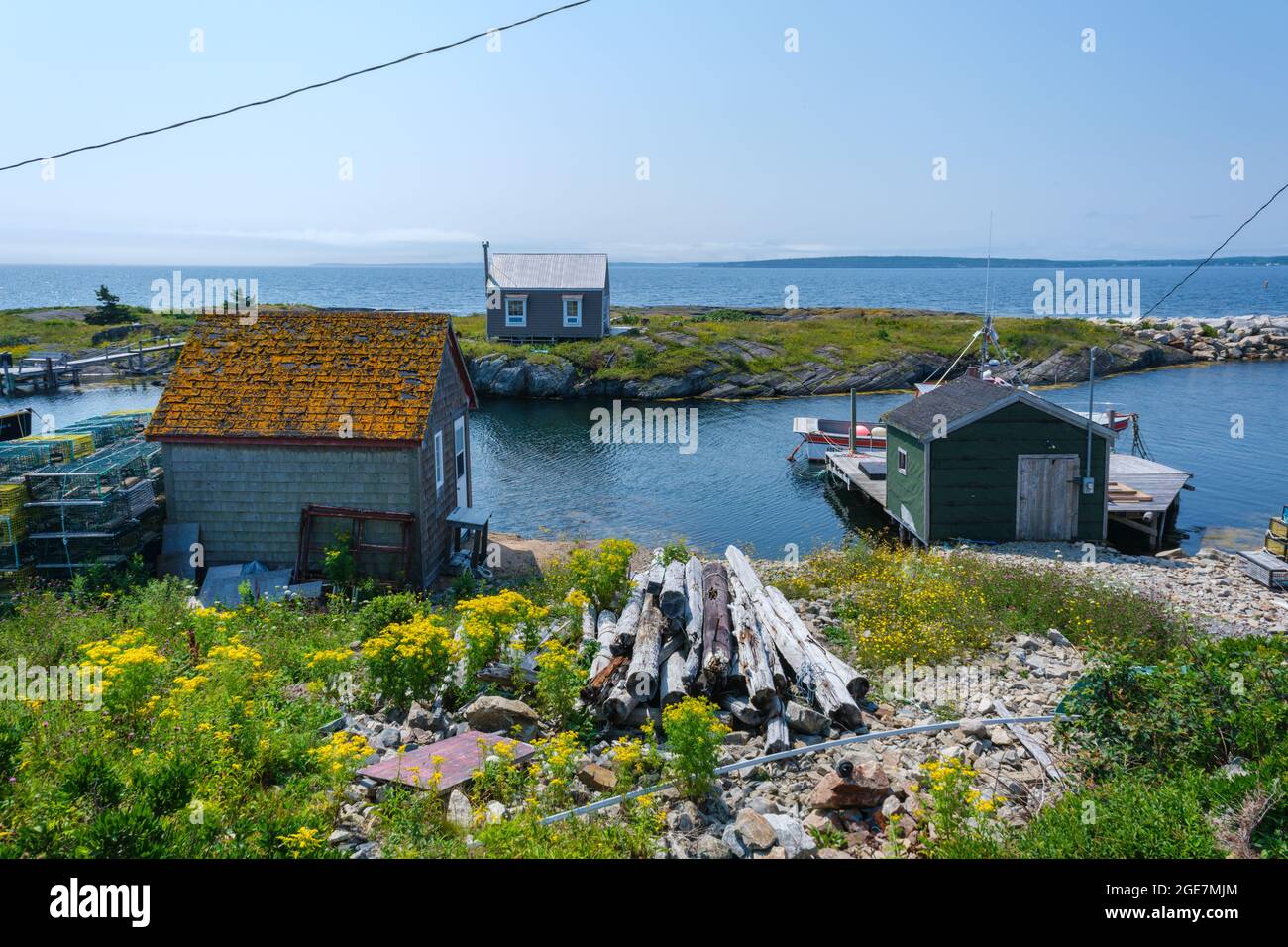 Lunenburg, Nova Scotia, Canada - 12 August 2021: Blue Rocks community ...