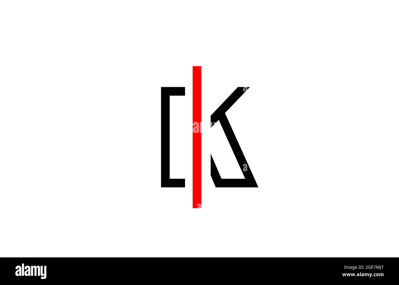black red K line alphabet letter logo icon. Creative design for company ...