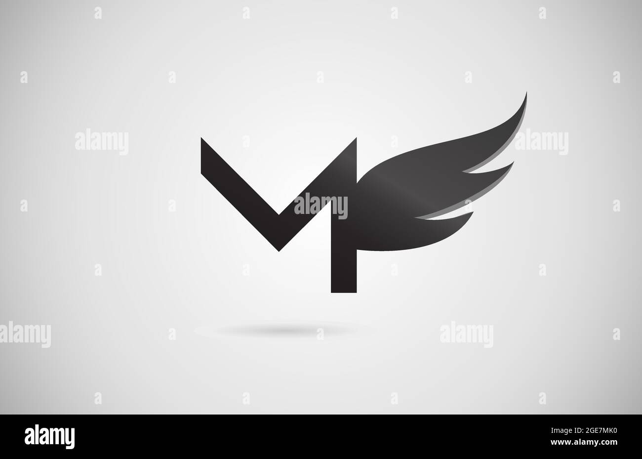 gradient wing M alphabet letter logo icon. Creative design for business ...