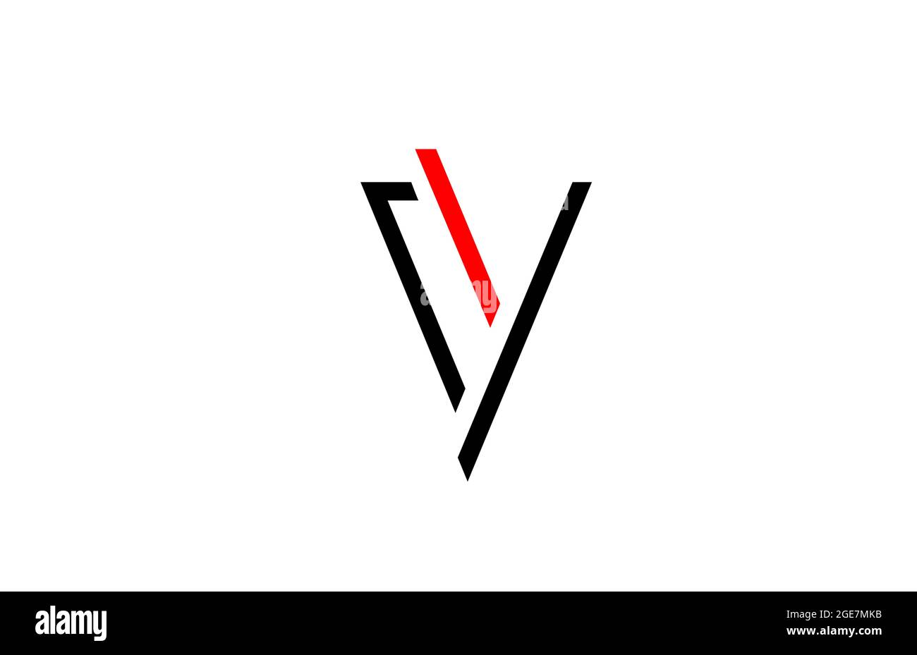 black red V line alphabet letter logo icon. Creative design for company ...