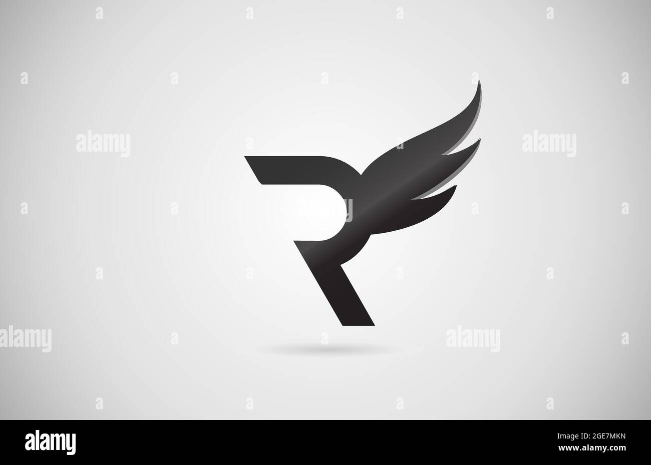 gradient wing R alphabet letter logo icon. Creative design for business ...