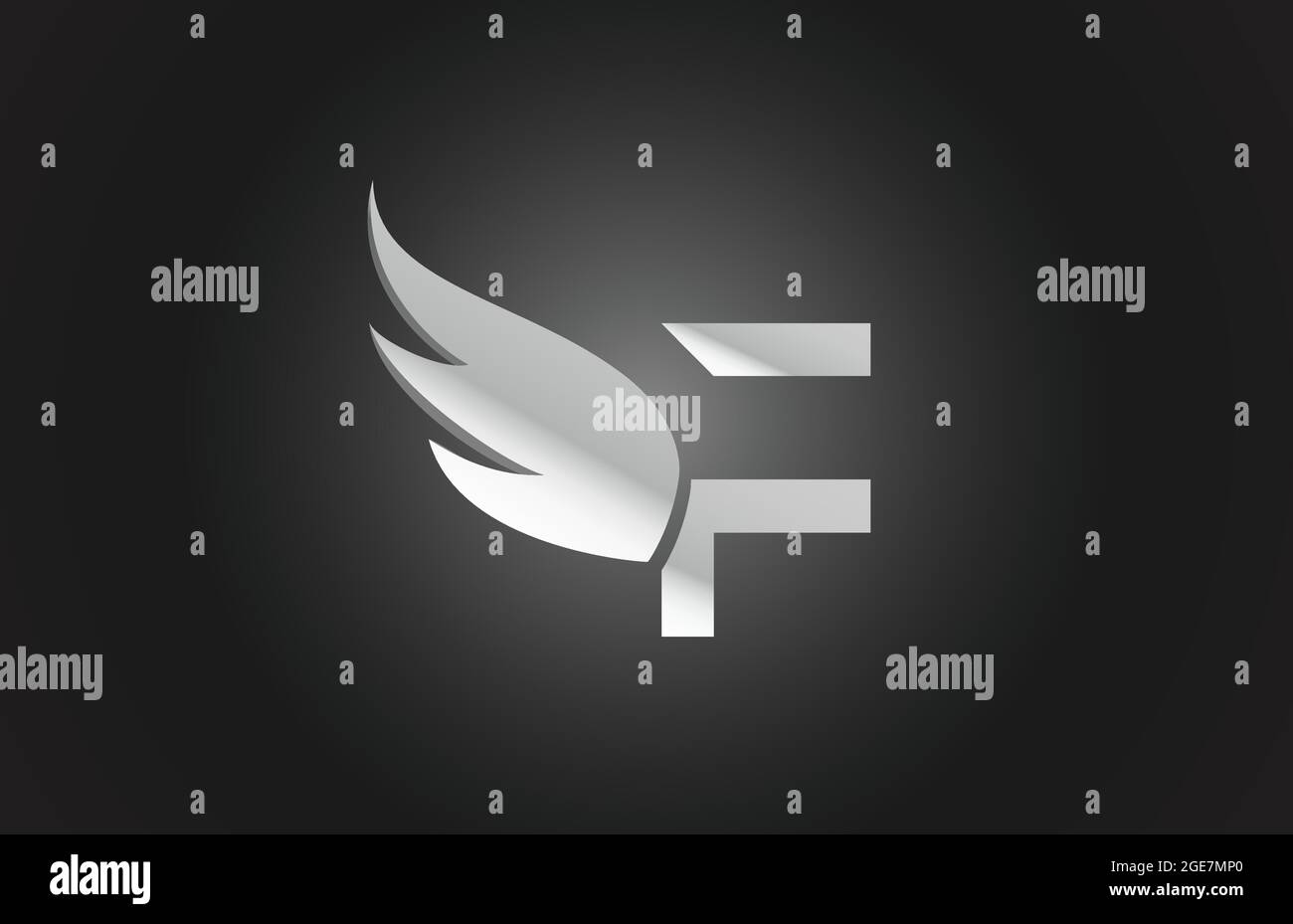 black and white F wing alphabet letter logo icon. Creative design for ...