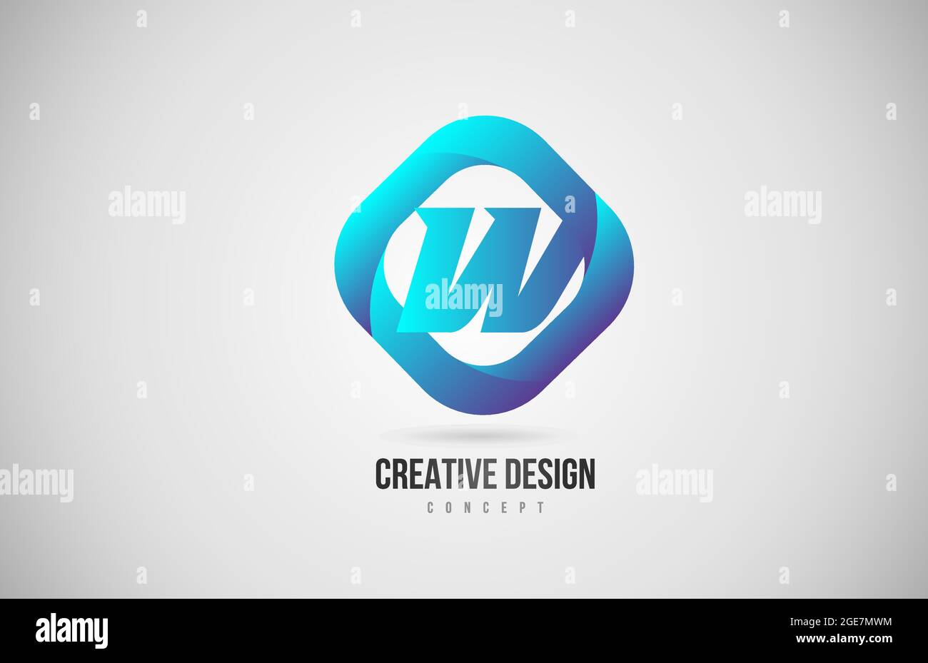 blue gradient W alphabet letter logo icon. Creative design for company ...