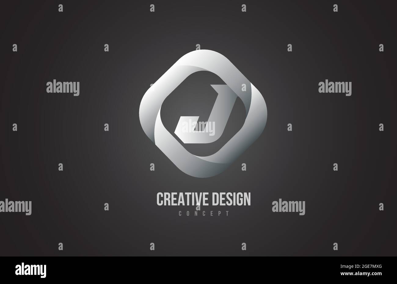 J grey black alphabet letter logo icon. Creative design for business ...